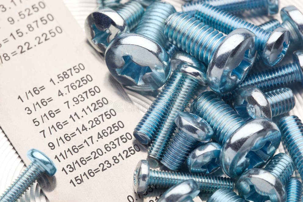 Bolts & Ruler stock image. Image of spiral, multiplication - 24881819