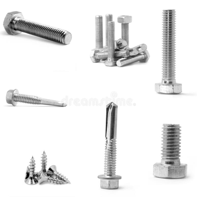 Steel nuts and bolts stock image. Image of metal, zinc - 41596981