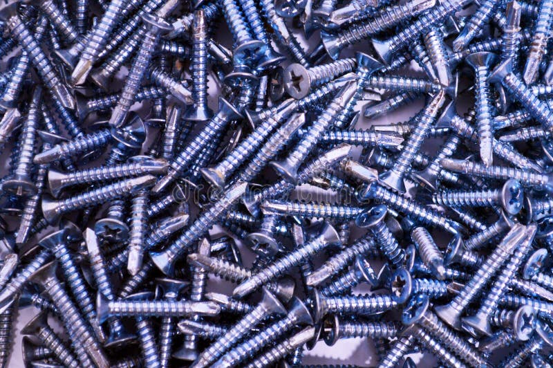 Bolts or Screws. Screws on Metal. the Texture of the Screws. Stock ...
