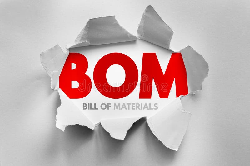 BOM Abbreviation for Bill of Materials Revealed through Torn Paper ...