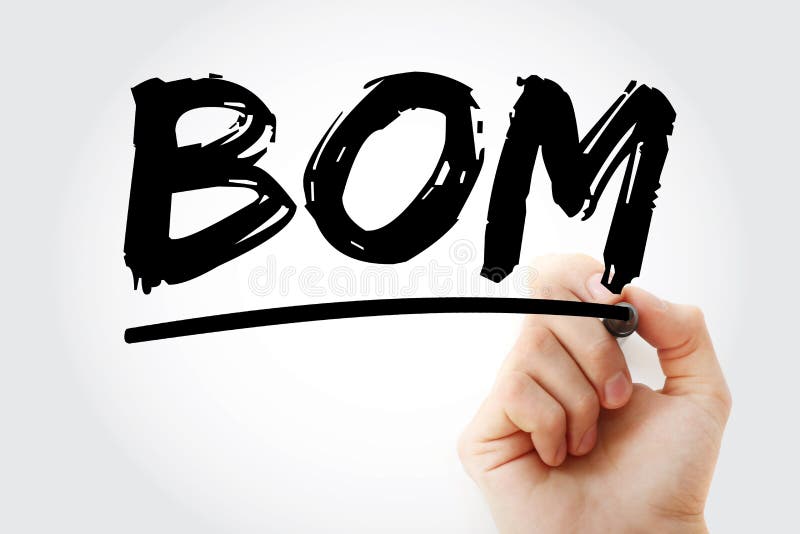 BOM Bill of Materials Symbol. Concept Words BOM Bill of Materials on ...