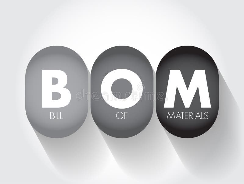 BOM Bill of Materials - Extensive List of Raw Materials, Components ...