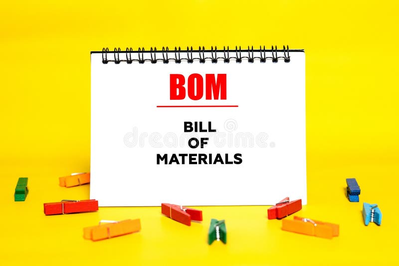 BOM Bill of Materials Symbol. Concept Words BOM Bill of Materials on ...