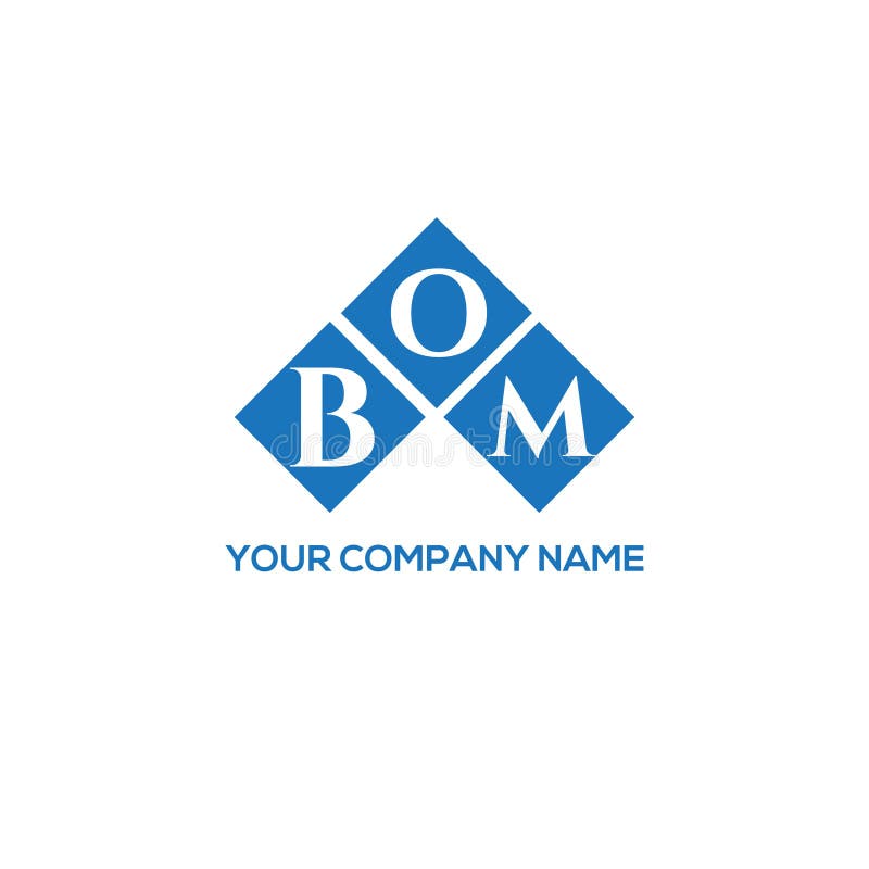 BOM Letter Logo Design on WHITE Background. BOM Creative Initials ...