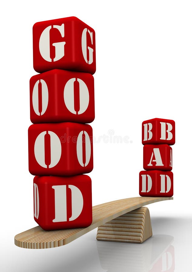 Bom Ou Ruim O Conceito Da Comparação Ilustração Stock - Ilustração de ...