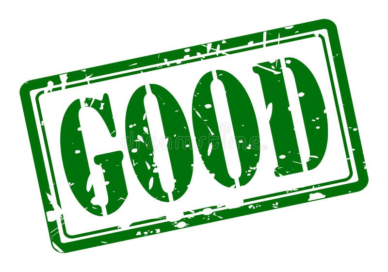 BOM texto verde do selo ilustração do vetor. Ilustração de confirme ...