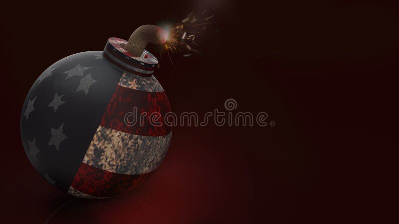 The Bomb America Flag Surface 3d Rendering for Protests or Crisis ...