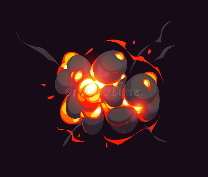 Bomb Blast Explosion Effect, Cloud Smoke and Fire Stock Vector ...