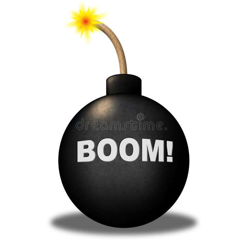 Bomb Boom Indicates Caution Explode and Explosive Stock Illustration ...