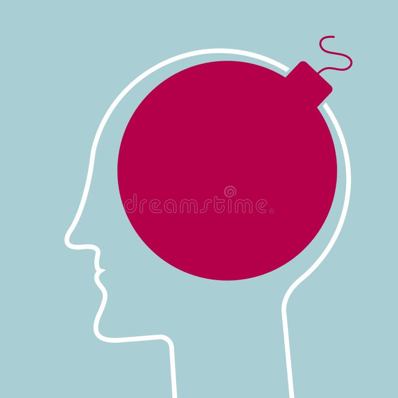 Brain Bomb. Mind Explosion Concept - Stock Illustration - Illustration ...