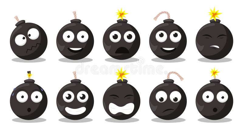 Bomb cartoon set stock vector. Illustration of weapon - 273015289