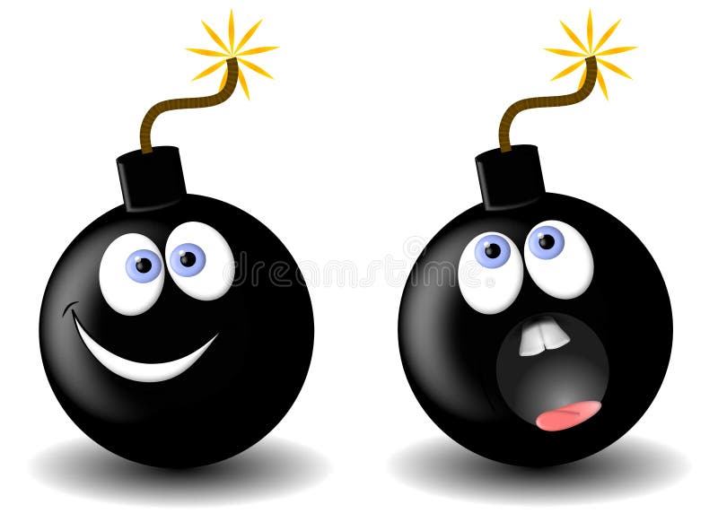 Bomb Cartoons Facial Expressions Stock Illustration - Illustration of ...