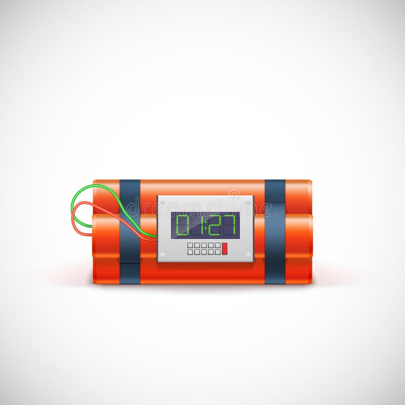Bomb With Clock Timer 3D. Countdown Stock Illustration - Illustration ...