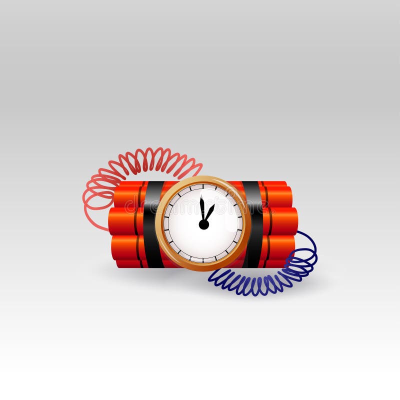 Bomb with clock timer stock vector. Illustration of detonator - 85387704