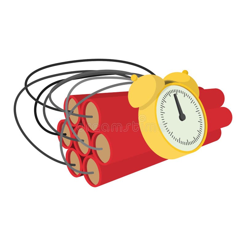 Bomb with Clock Timer Cartoon Icon Stock Vector - Illustration of ...