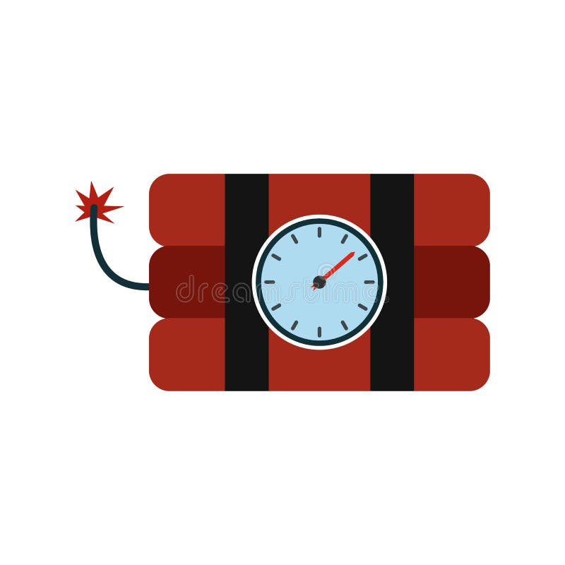 Bomb with clock timer icon stock illustration. Illustration of ...