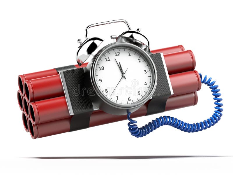 Dynamite Bomb with Clock Timer. Stock Illustration - Illustration of ...