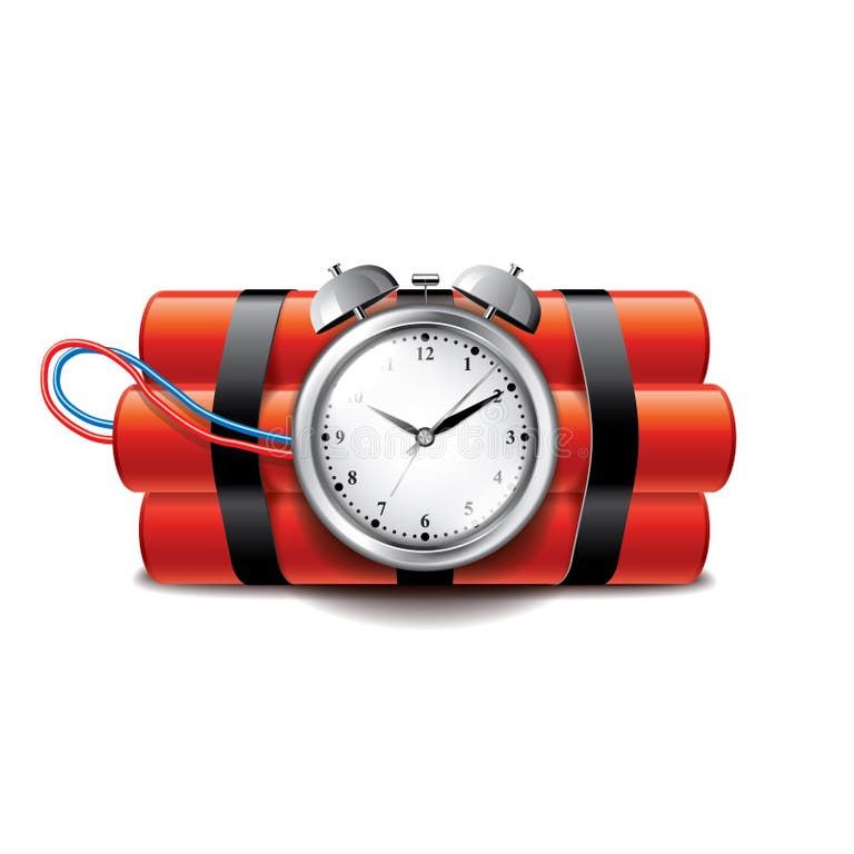 Bomb with Clock Timer Isolated on White Vector Stock Vector ...