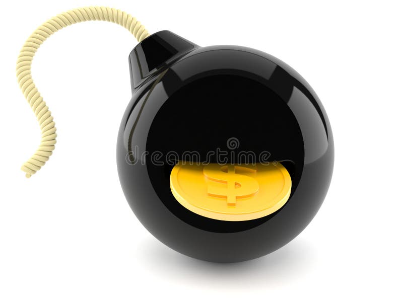 Bomb with money stock illustration. Illustration of danger - 108700537