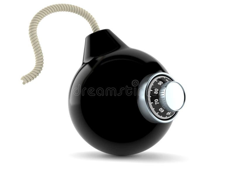Bomb with combination lock stock illustration. Illustration of ...