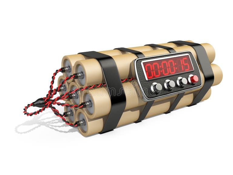 Bomb with Digital Clock Timer Stock Illustration - Illustration of dead ...