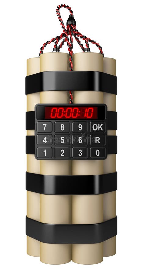 Bomb with digital timer stock illustration. Illustration of detonation ...
