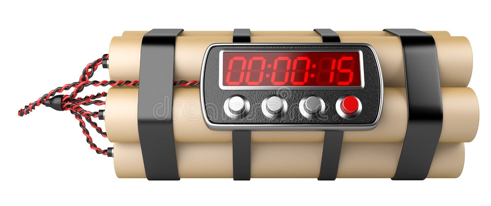 Bomb with Digital Clock Timer Stock Photo - Image of destroy, digital ...