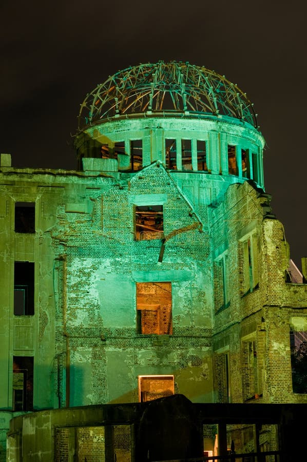 A-bomb Dome at night stock image. Image of hiroshima, memorial - 7630567