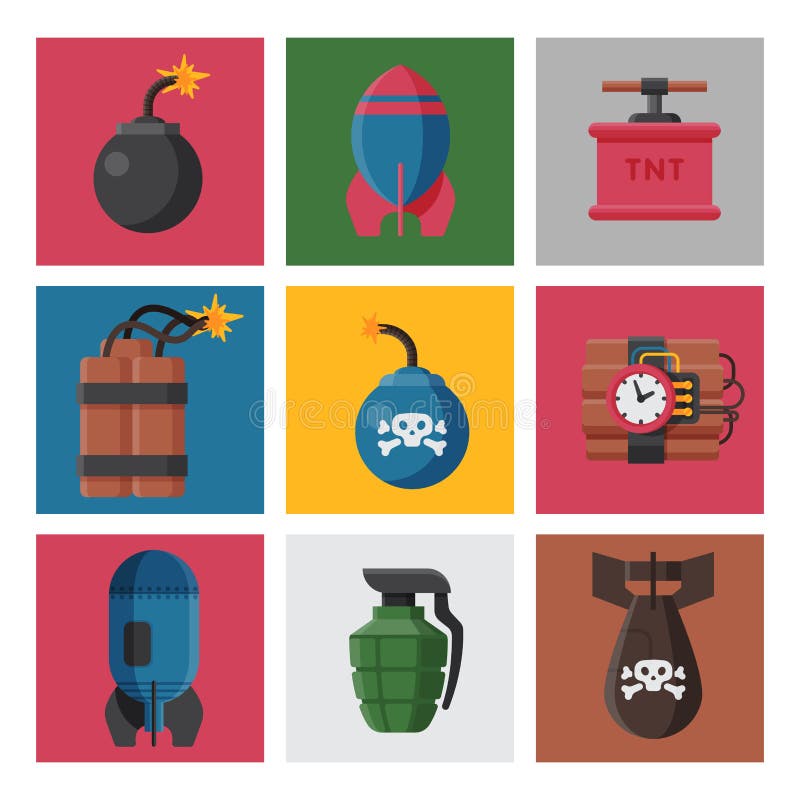 Bomb Dynamite Fuse Vector Illustration Grenade Attack Power Ball ...