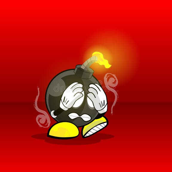 BOMB EXPLODING CHARACTER ICON ILLUSTRATION Stock Vector - Illustration ...