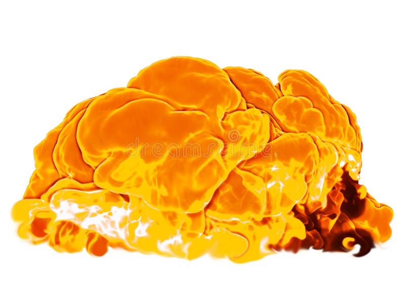 Explosion Fire Isolated on White Stock Illustration - Illustration of ...