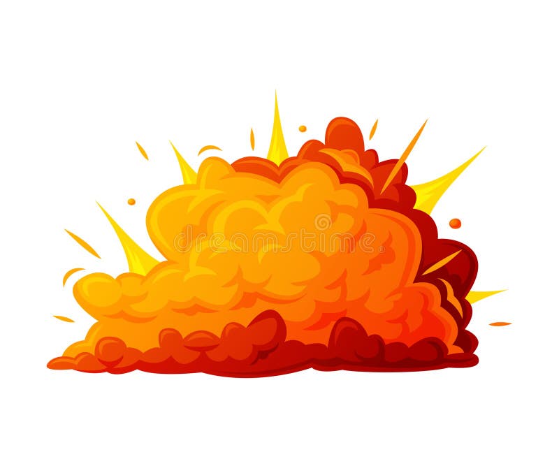 Bomb Explosion Bright Orange Cloud Vector Illustration Stock Vector ...
