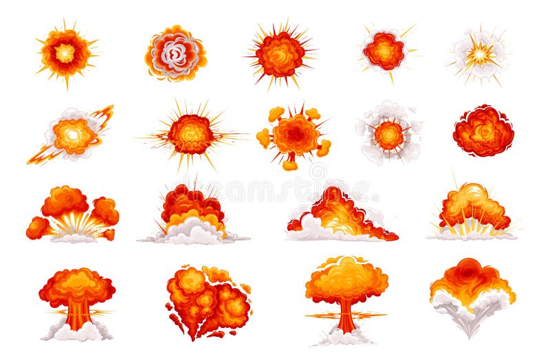 Bomb Explosion and Fire Bang Stock Vector - Illustration of cartoon ...
