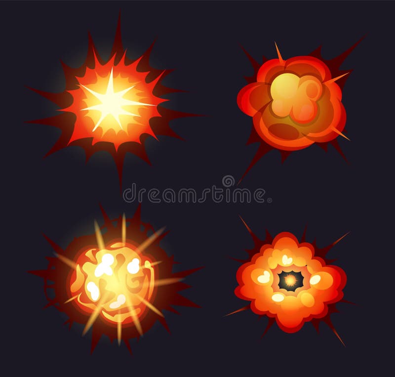 Bomb Explosion. Fire Bang. Detonation Game Effect. Boom Cloud. Blaze ...