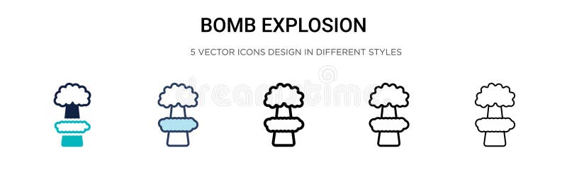 Bomb Explosion Icon in Filled, Thin Line, Outline and Stroke Style ...