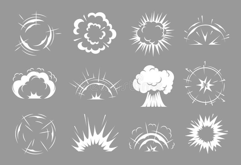 Bomb Explosions and Comics Clouds, Boom Effect Stock Vector ...
