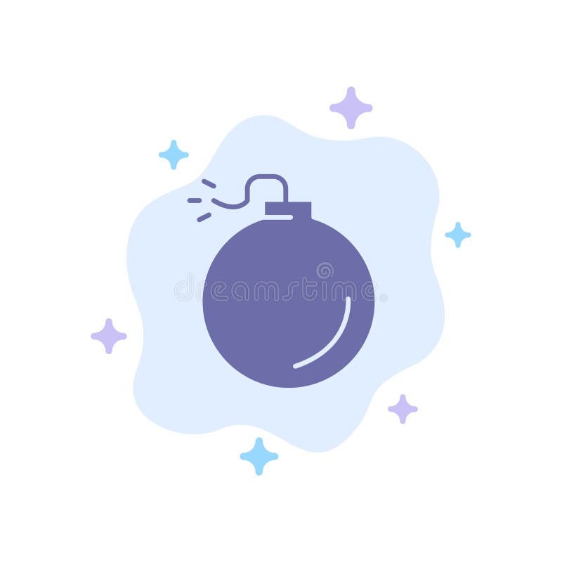 Bomb, Explosive, Explosion Blue Icon on Abstract Cloud Background Stock ...