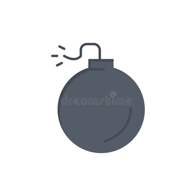 Bomb, Explosive, Explosion Flat Color Icon. Vector Icon Banner Template ...