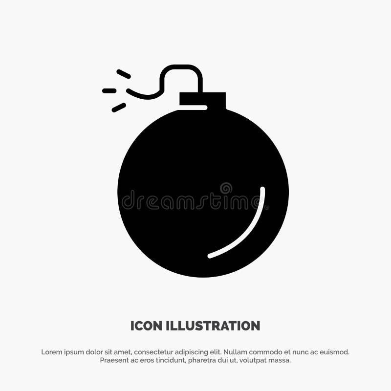 Bomb, Explosive, Explosion Solid Black Glyph Icon Stock Vector ...