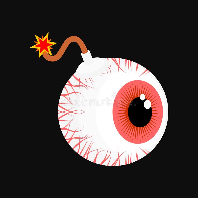 Bomb Eyeball. Eye Explosive Projectile Stock Vector - Illustration of ...
