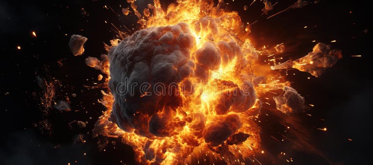 Bomb Fire Burn Explosion, Blast, Smoke, Flame Stock Illustration ...