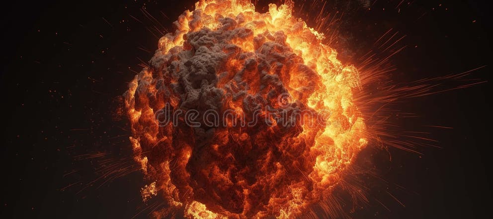 Bomb Fire Burn Explosion, Blast, Smoke, Flame Stock Illustration ...