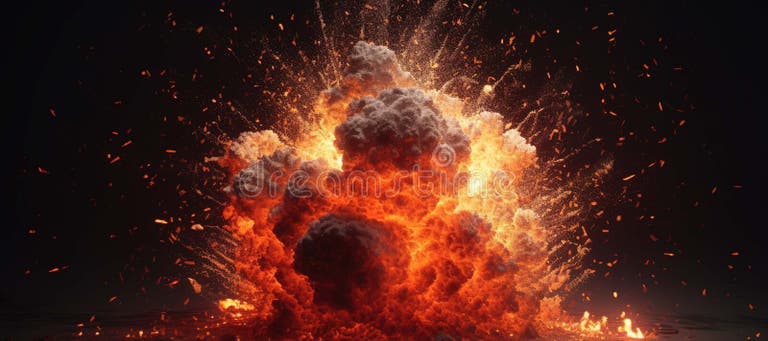 Bomb Fire Burn Explosion, Blast, Smoke, Flame Stock Illustration ...