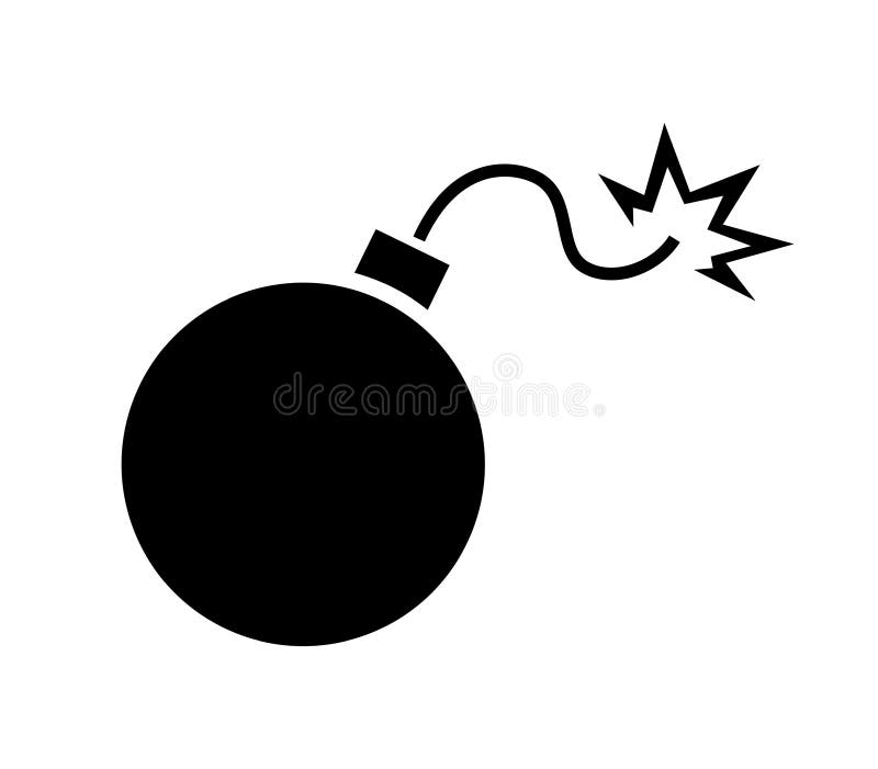 Bomb Fuse Icon. Bomb Mlack Silhouette Simple Icon Stock Vector ...