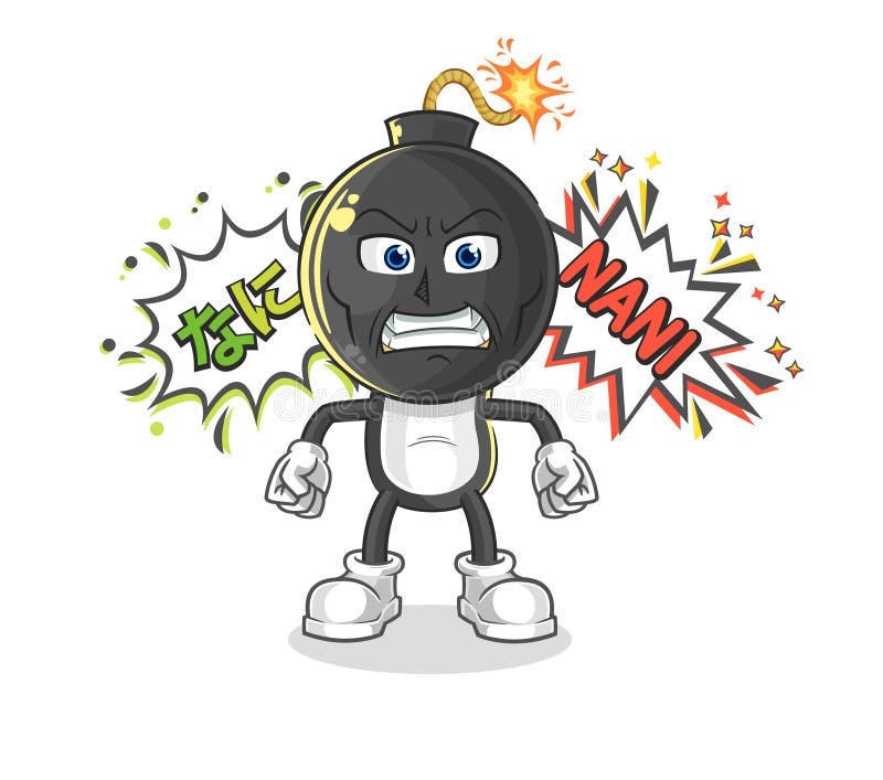 Bomb Head Anime Angry Vector. Cartoon Character Stock Vector ...
