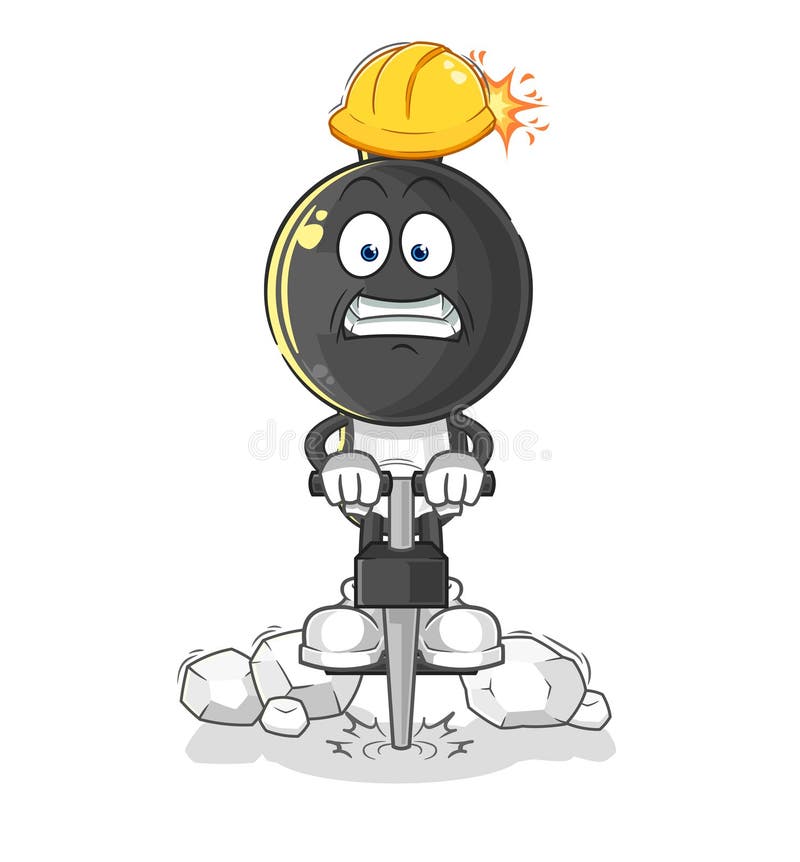 Bomb Head Drill the Ground Cartoon Character Vector Stock Vector ...