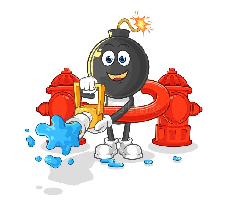 Bomb Head Firefighter Vector. Cartoon Character Stock Vector ...