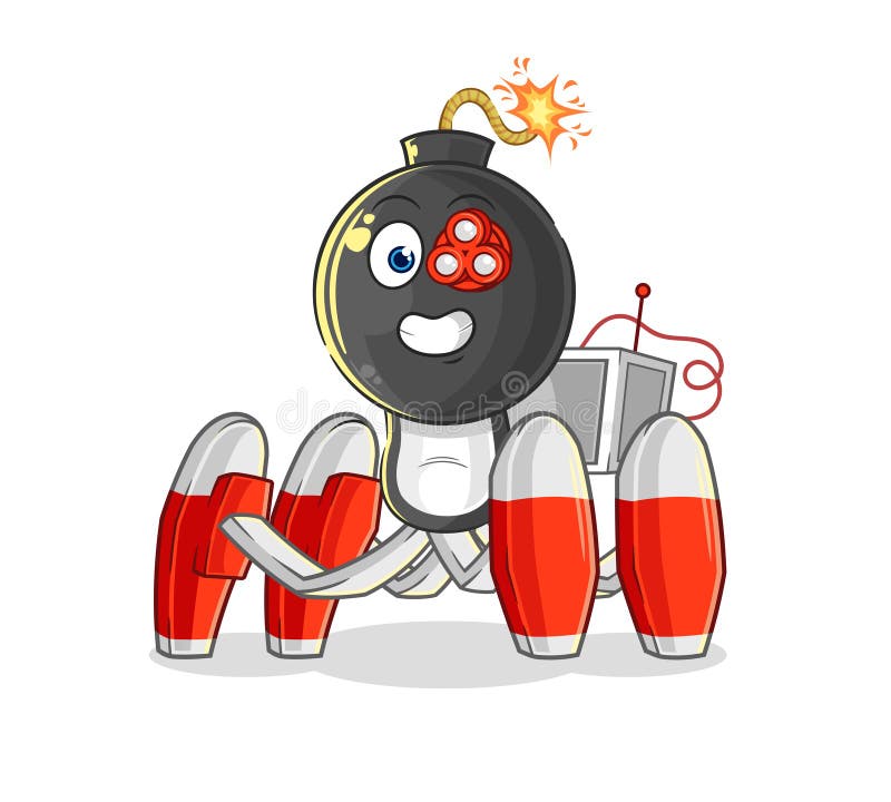 Bomb Head Future Robot Vector. Cartoon Character Stock Vector ...
