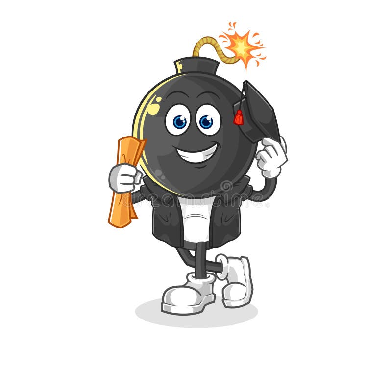 Bomb Head Graduation Vector. Cartoon Character Stock Vector ...