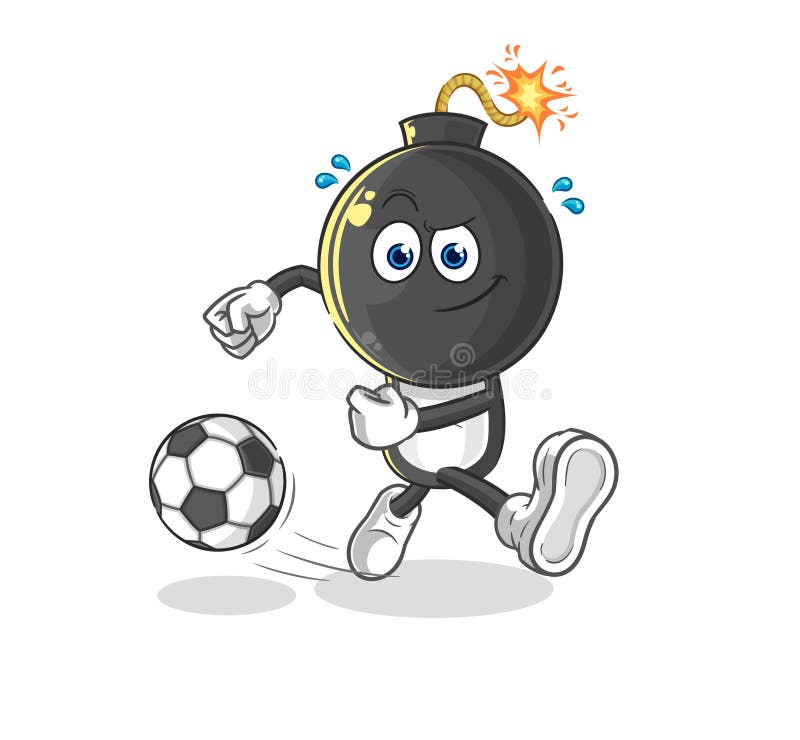 Bomb Head Kicking the Ball Cartoon. Cartoon Mascot Vector Stock Vector ...